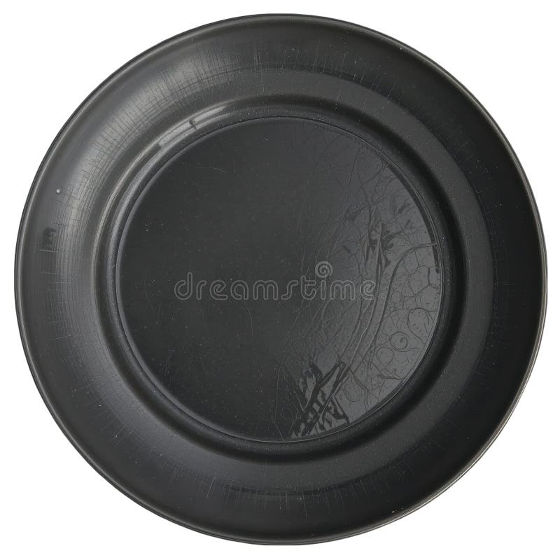 Matte Black Ceramic Plate with Smooth Surface and Subtle Texture ...