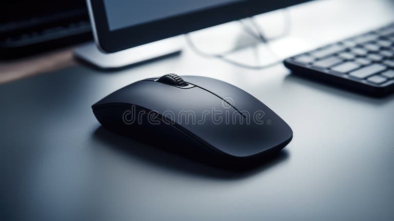 Matte black computer mouse stock illustration. Illustration of scroll ...