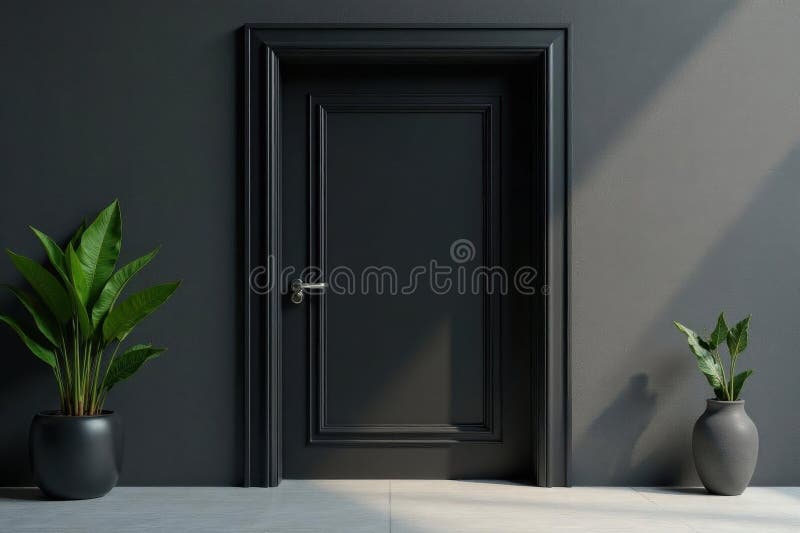 Matte Black Door, Recessed Frame, Sharp Lines , Dark, Building Stock ...