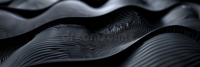 Matte Black Geometric Forms with Subtle Texture, Arranged in an ...