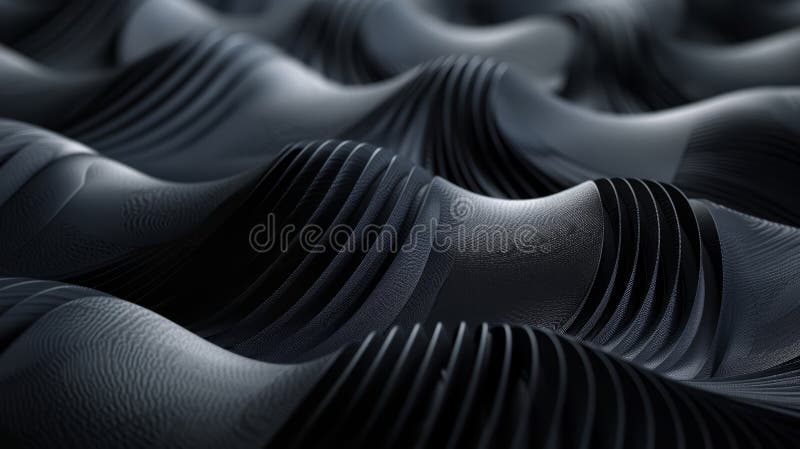 Matte Black Geometric Forms with Subtle Texture, Arranged in an ...