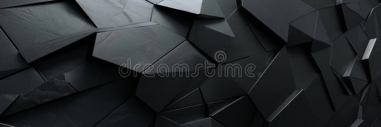 Matte Black Geometric Forms with Subtle Texture, Arranged in an ...