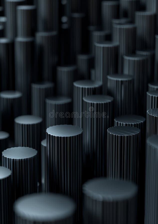 Matte Black Geometric Forms with Subtle Texture, Arranged in an ...