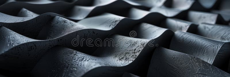Matte Black Geometric Forms with Subtle Texture, Arranged in an ...