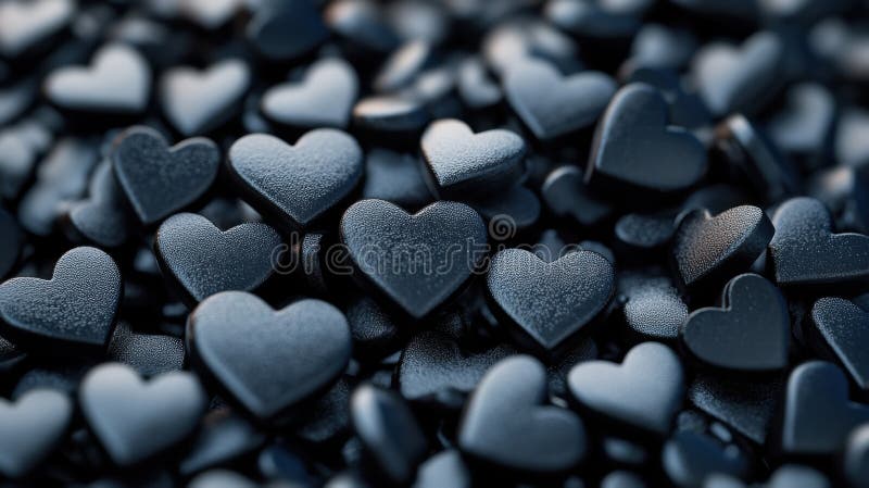 Matte Black Hearts, Creating a Unique and Modern Take on a Romantic or Valentine S Day Theme ...