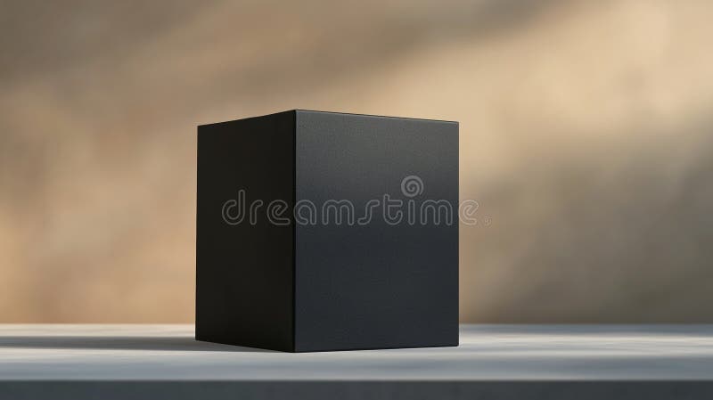 Matte Black Rectangular Box on a Neutral Background with Dramatic ...