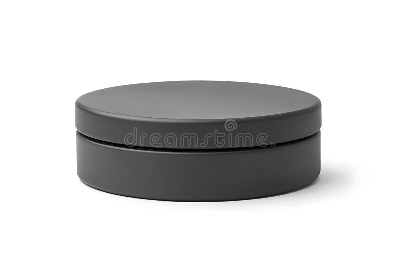 Matte Black Round Container Isolated, Minimalist Lid Packaging Design ...
