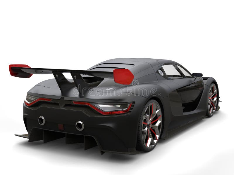 Matte Black Super Race Car Rear Wing View Stock Illustrations – 3 Matte ...