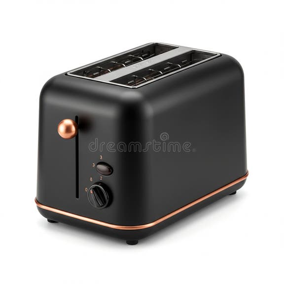 Matte Black Toaster with a Compact, Rectangular Design. it Features Two ...
