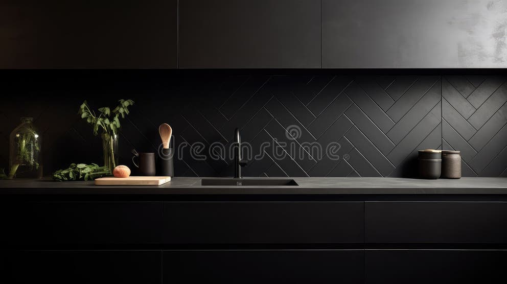 Matte black wall tile stock illustration. Illustration of accent ...