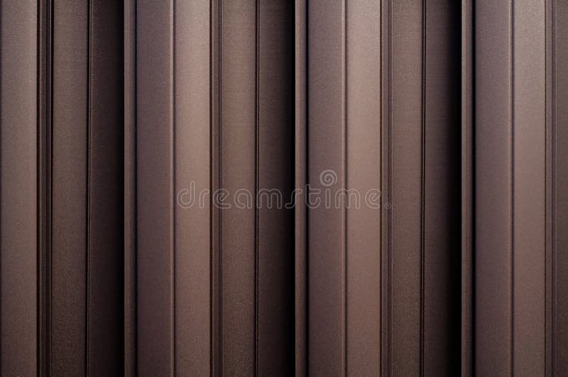 Matte Brown Metal Wall Siding Background. Metal Convex Texture. Light ...