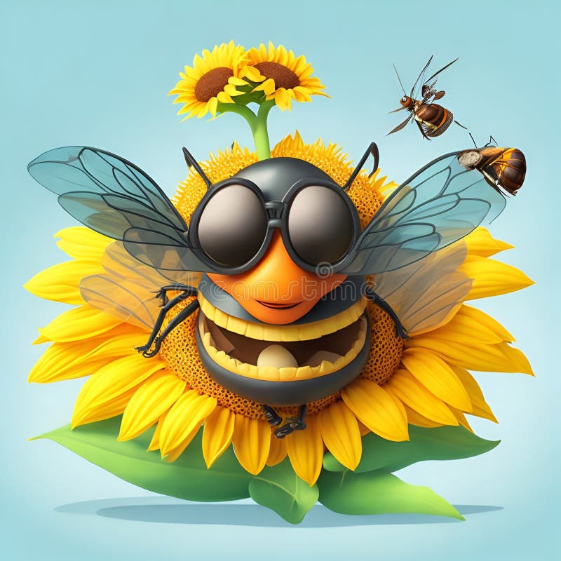 Matte Caricature Image of of a Smiling Happy Fly Portrait. Stock ...