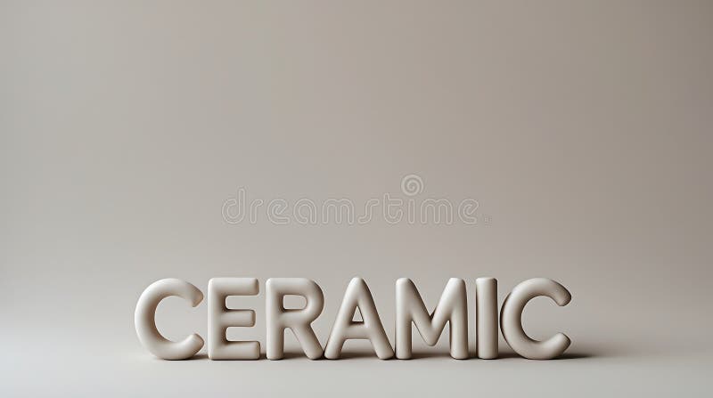 The Matte Ceramic Letters Spell the Word Ceramic, Set on a Smooth ...