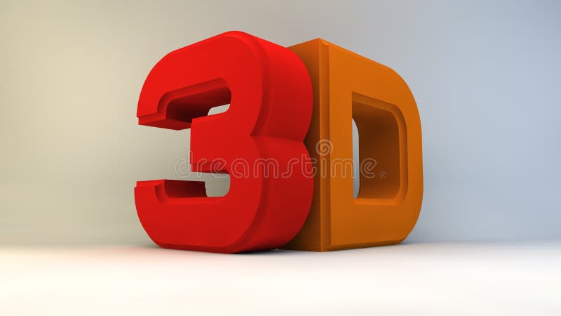 Large Three-dimensional Logo on a White Isolated Stock Illustration ...