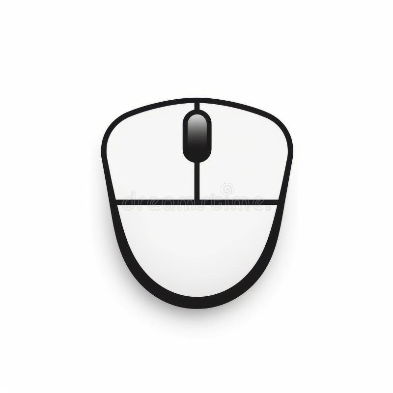 Matte Drawing Style White Mouse Icon for Computer Stock Illustration ...