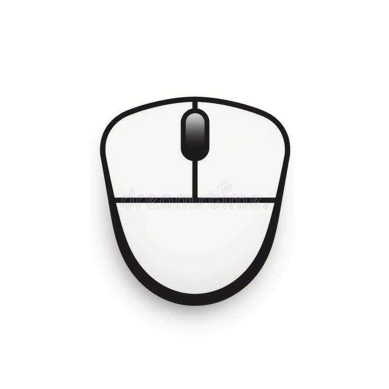 Matte Drawing Style White Mouse Icon for Computer Stock Illustration ...