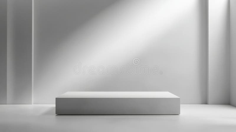 A Matte Gray Podium with a Minimalist Design, Highlighted by Soft ...
