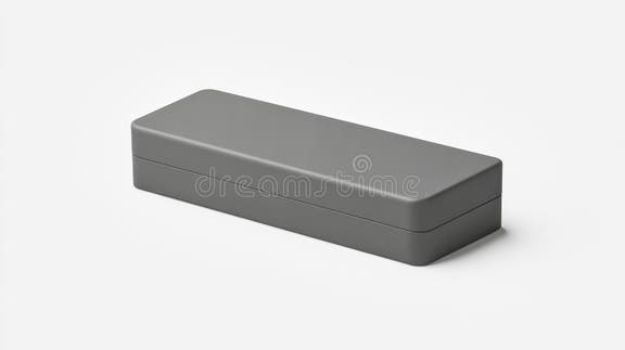 Matte Grey Rectangular Packaging Mockup with Sharp Corners on a White ...