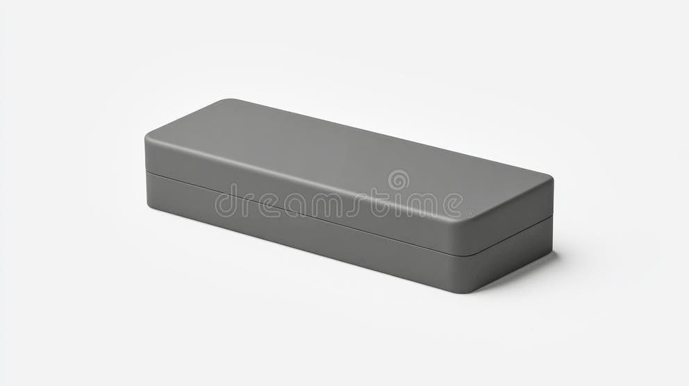 Matte Grey Rectangular Packaging Mockup with Sharp Corners on a White ...