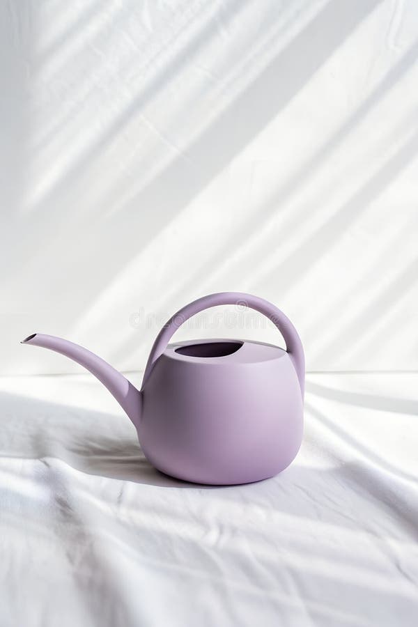 Beautiful Matte Lavender Watering Can Elegantly Placed on a White ...