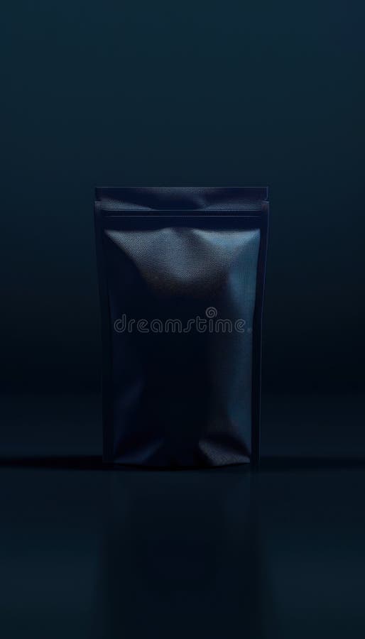 Matte Navy Blue Pouch Mockup on Reflective Surface for Premium ...