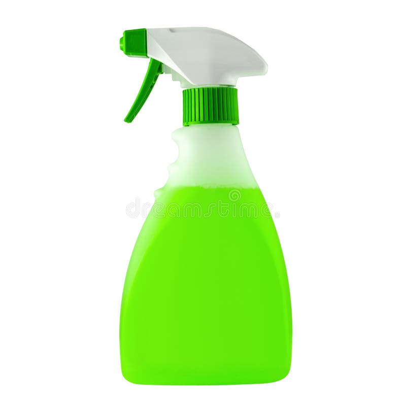 Matte Plastic Bottle with Green Liquid and Dispenser Stock Photo ...