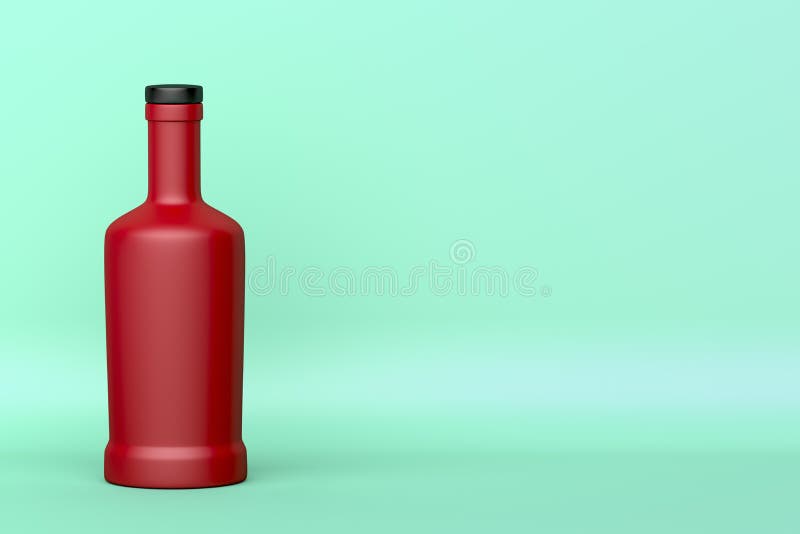 Matte red bottle stock illustration. Illustration of beverage - 214802457