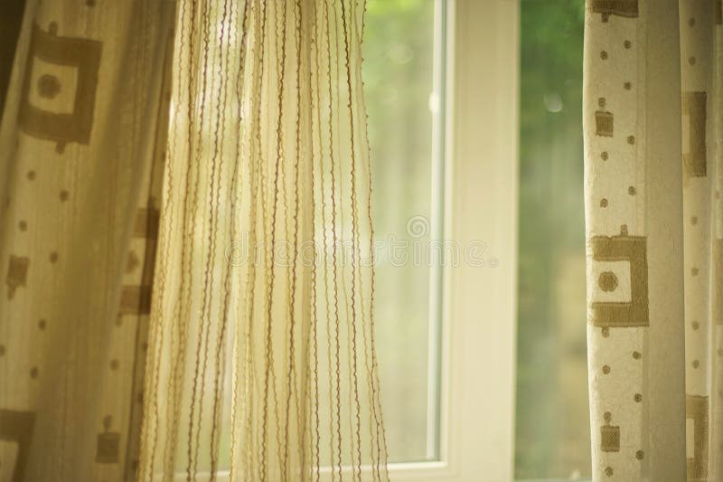 Matte Tulle with Vertical Threads Pattern, Side View Stock Photo ...