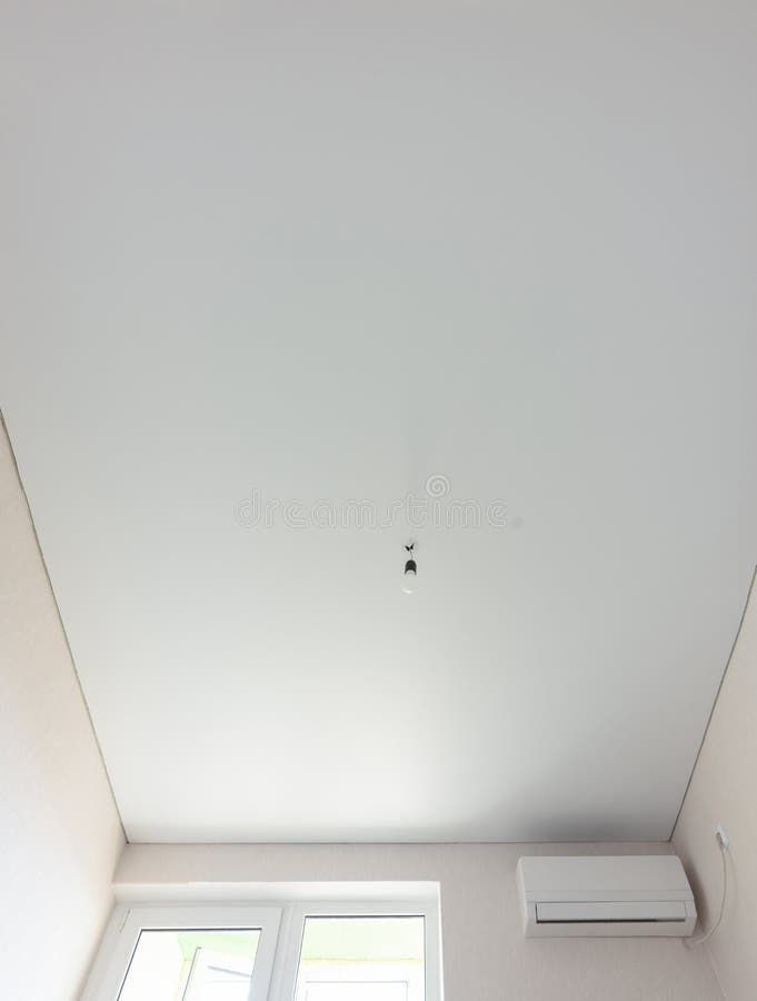 Matte Vinyl Stretch Ceiling in the Interior of the Room Stock Photo ...