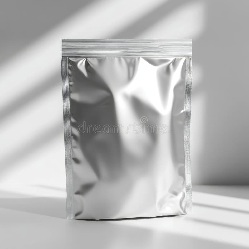 Matte White Pouch on Beige Background with Geometric Shadows for ...