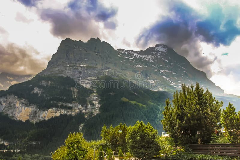 Grindelwald from Mattenberg in Switzerland Stock Photo - Image of ...
