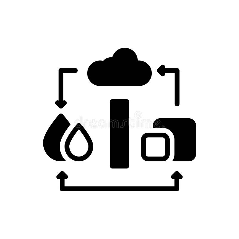 Black Solid Icon for Matter, Condensation and Change Stock Illustration ...