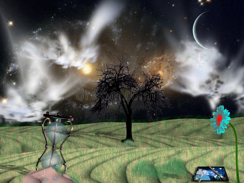 The matter of time in art stock illustration. Illustration of space ...