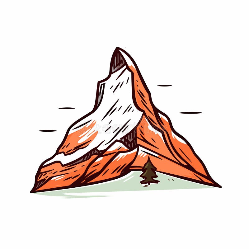 Matterhorn Hand-drawn Comic Illustration. Matterhorn. Vector Doodle ...