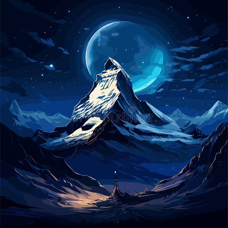 Matterhorn Hand-drawn Comic Illustration. Matterhorn. Vector Doodle ...