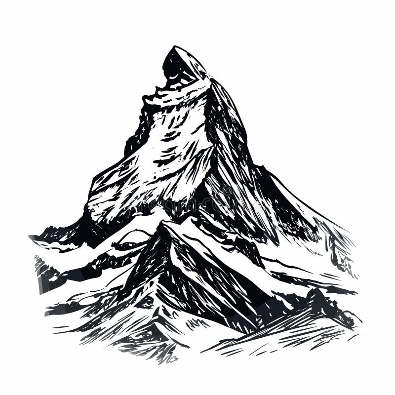Matterhorn Hand-drawn Comic Illustration. Matterhorn. Vector Doodle ...