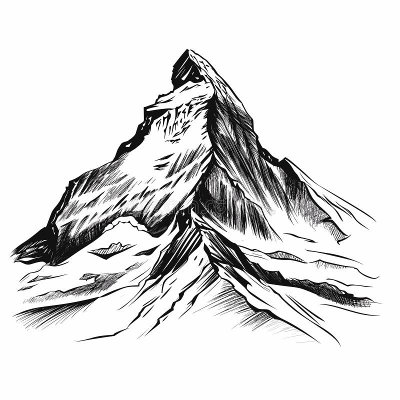 Matterhorn Hand-drawn Comic Illustration. Matterhorn. Vector Doodle ...