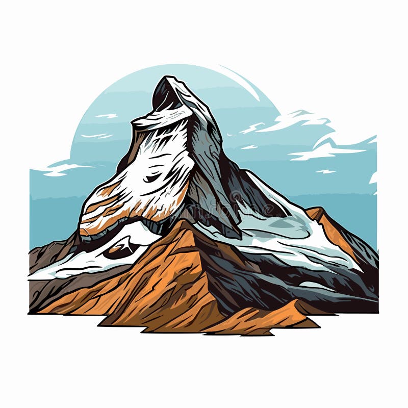 Matterhorn Hand-drawn Comic Illustration. Matterhorn. Vector Doodle ...