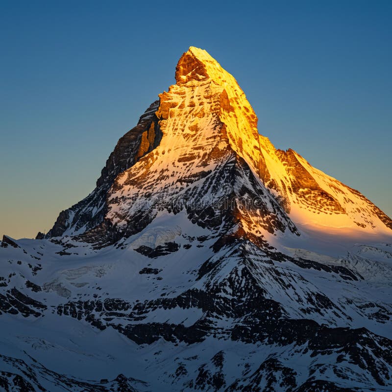 Matterhorn, a Striking Pyramidal Mountain in the Alps, Viewed during ...