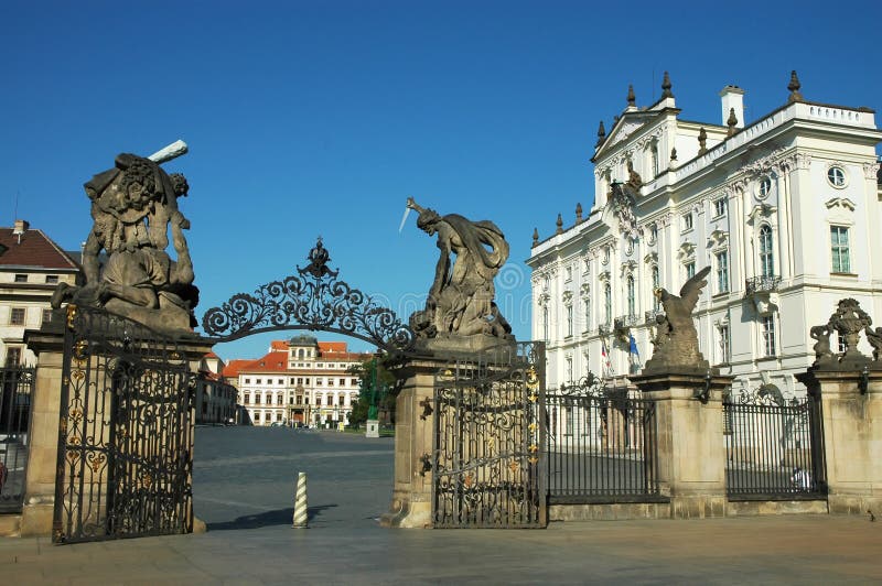 Matthias Gate of Castle in Hradcany, Prague Stock Image - Image of ...