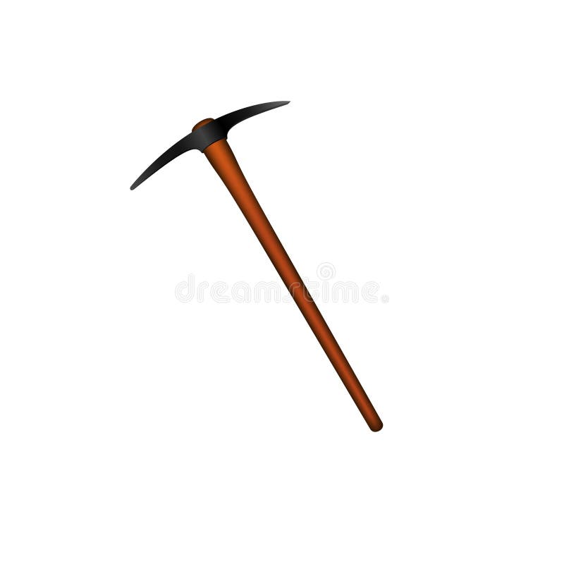 Mattock in Black Design with Blue Handle Stock Vector - Illustration of ...