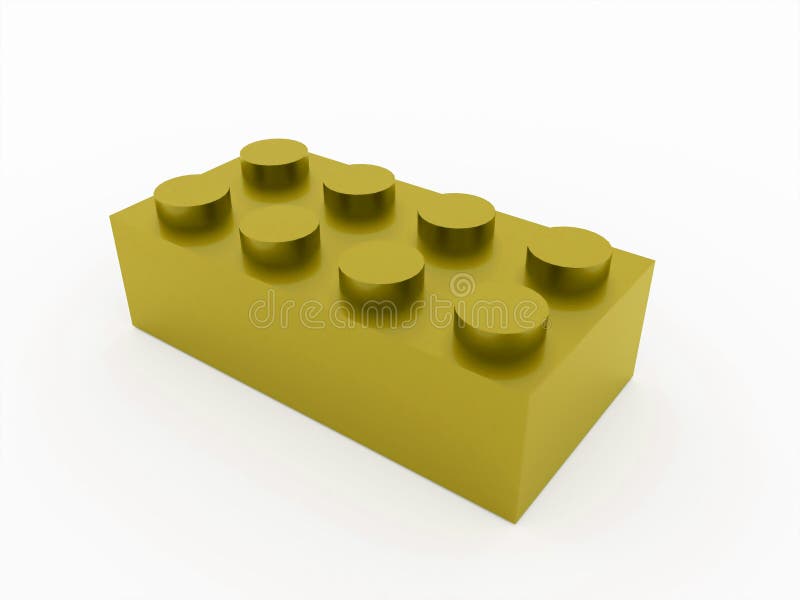 Mattone O Blocchetto Giallo Di Lego Isolato Su Fondo Bianco Fotografia ...