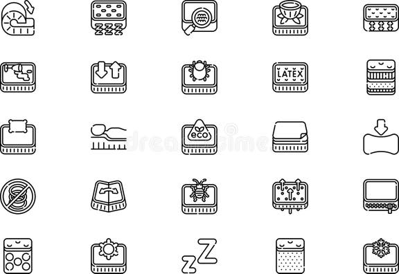 Mattress Icons Collection is a Vector Illustration with Editable Stroke ...