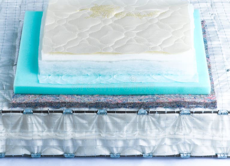 Mattress layers inside bed stock photo. Image of textile - 22015114