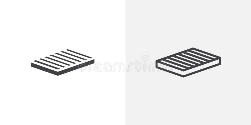 Mattress Line Icon Isolated on White Background Stock Vector ...