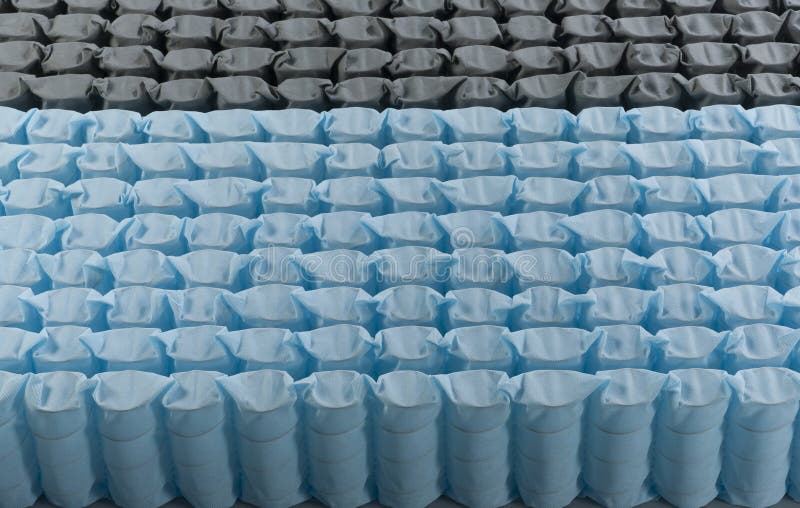 Mattress Spring Seal with Blue and Black Fabric Stock Image - Image of ...