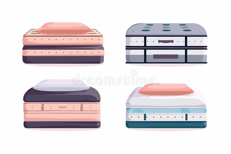 Mattresses Isolated Illustration Stock Vector - Illustration of grey ...