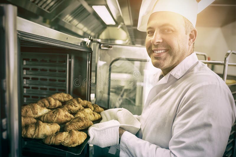 Mature Baker Smiling Proudly at the Camera Stock Image - Image of ...