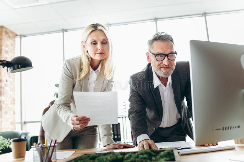 Professional Collaboration in a Modern Office Environment Showcasing ...