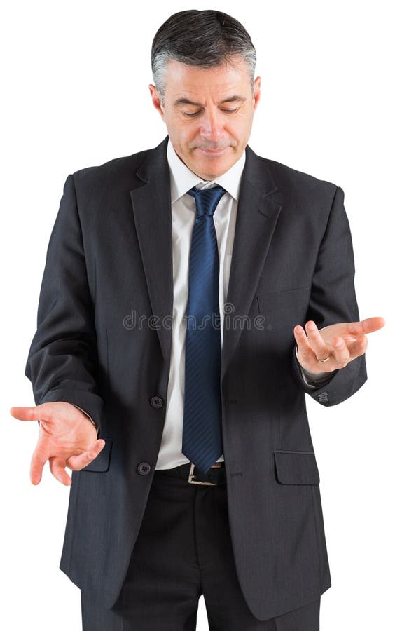Mature Businessman Holding His Hands Out Stock Photo - Image of ...